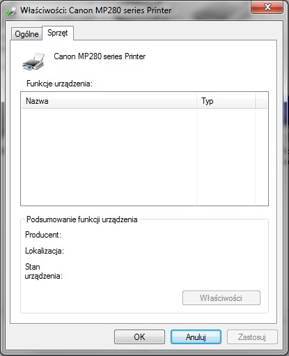 Canon MP282 - Drukarka nie łączy z komputerem od czasu.. Co mogę ...