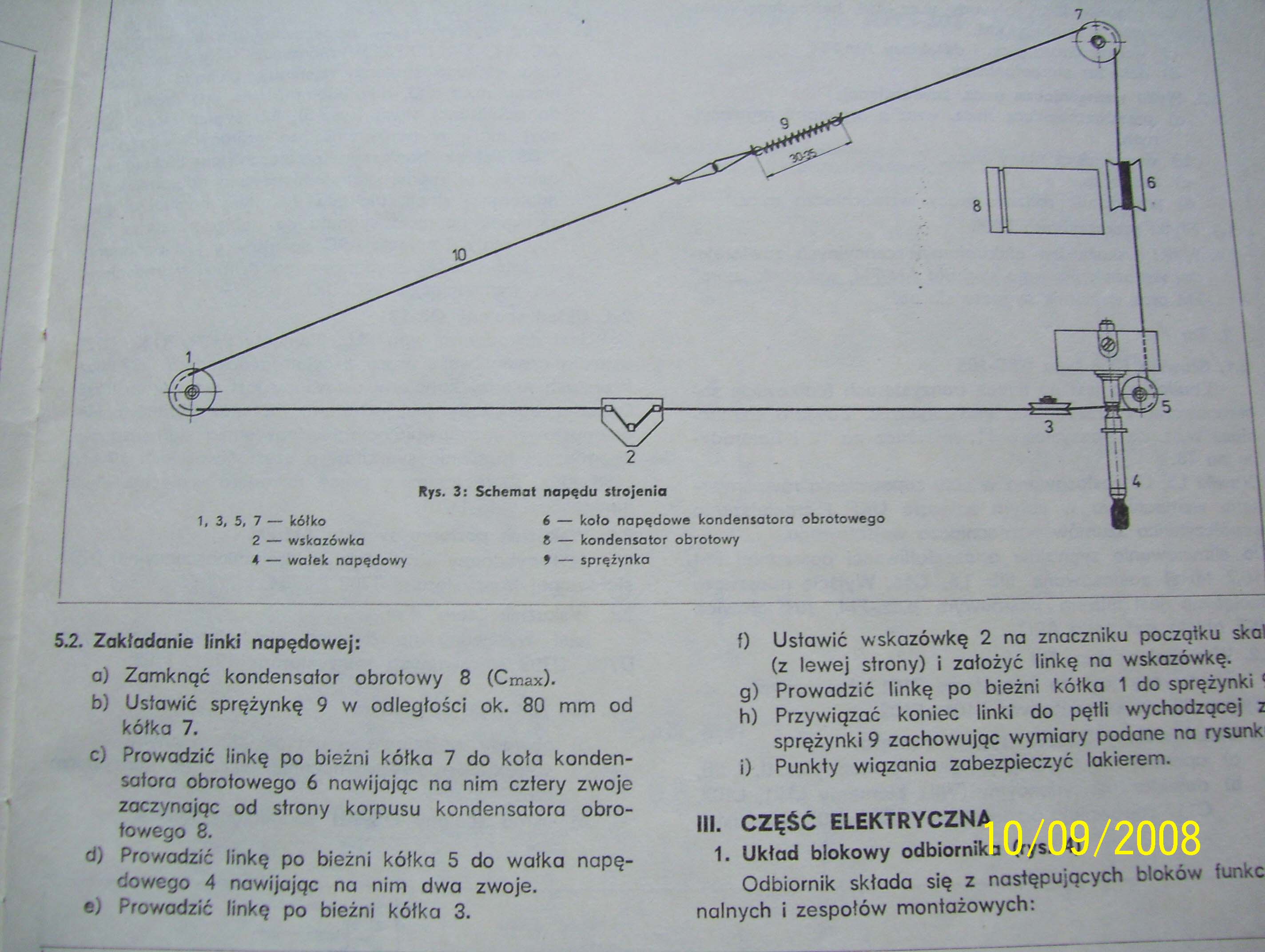 Jak zamontować linkę napędu skali w amplitunerze Unitra Tosca 303?