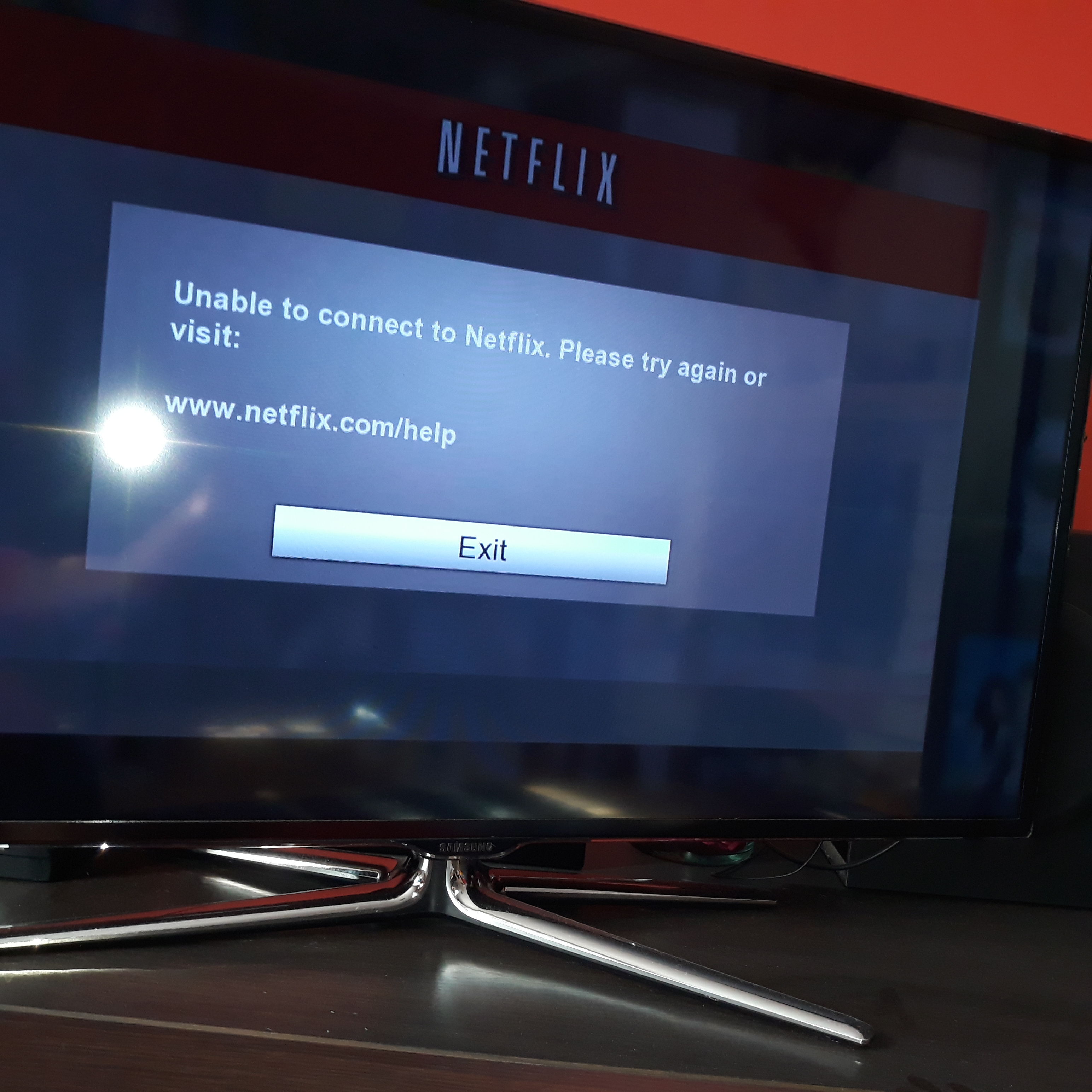 Samsung UE46ES6570S - Błąd unable to connect to Netflix