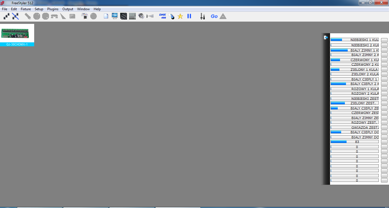 Fixture Creator - dodanie modułu 30 kanałów QJ-30CHDMX do Freestyler