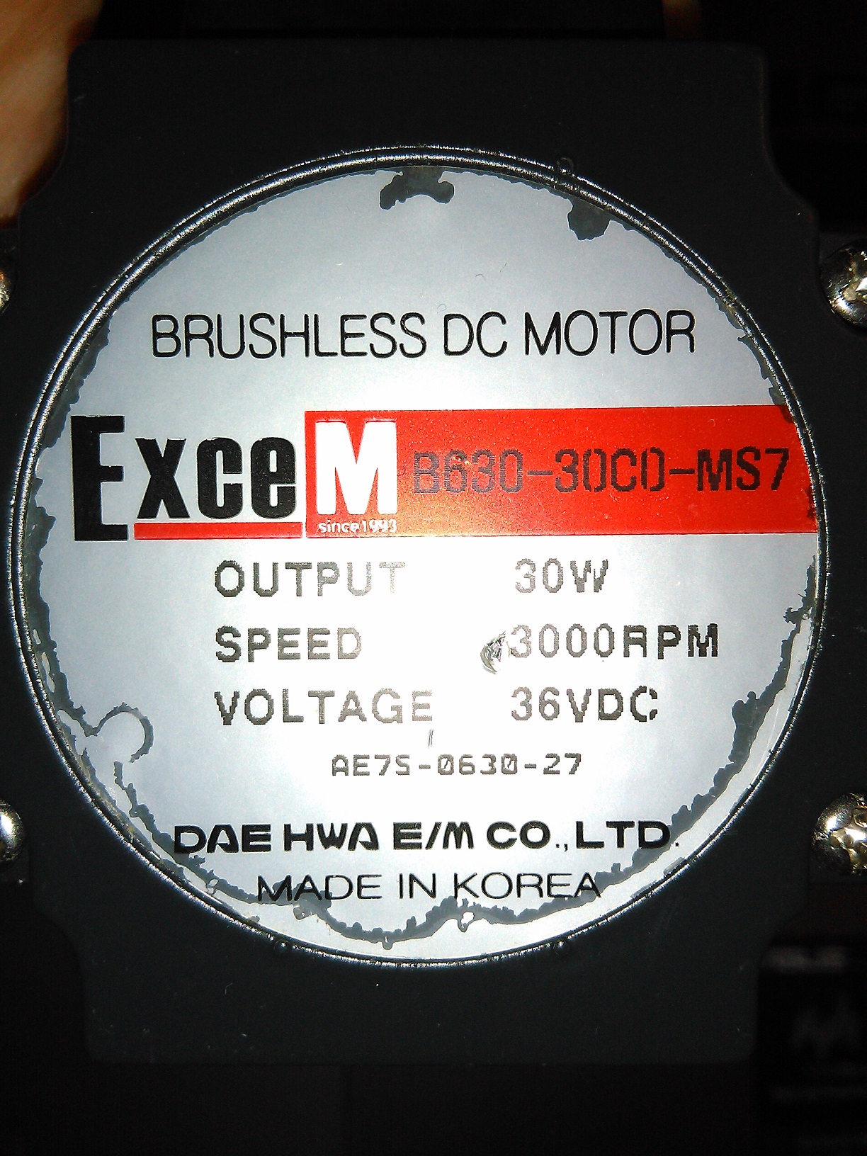 Koreański silnik - Brushless DC Motor 36VDC firmy DAE HWA