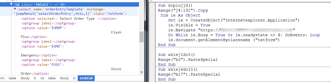 excel vba - Internet explorer ie.document.getElementByclassname