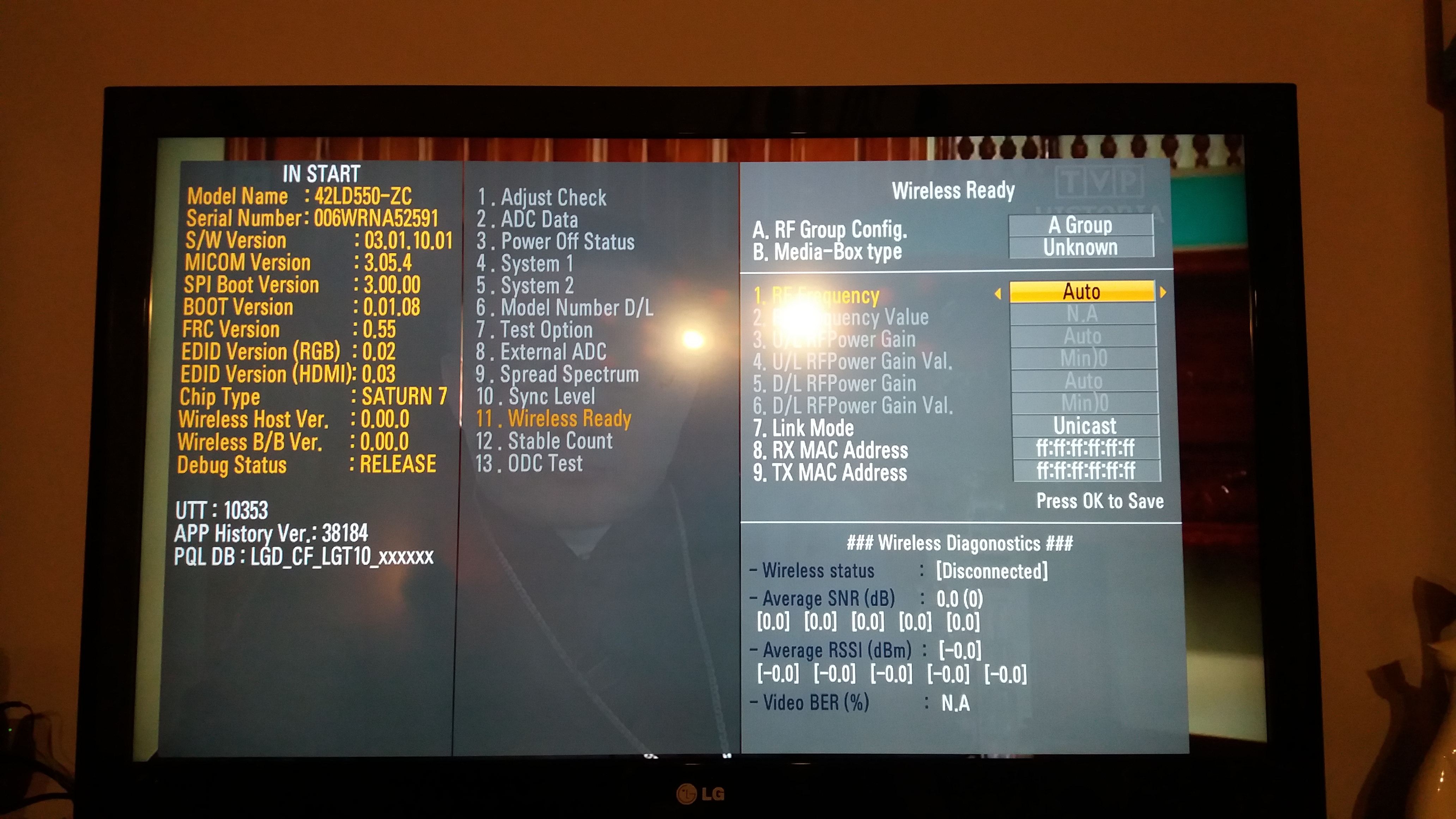 TV LG 42LD550 - wl- fi - wifi z kartą LG AN WF 100
