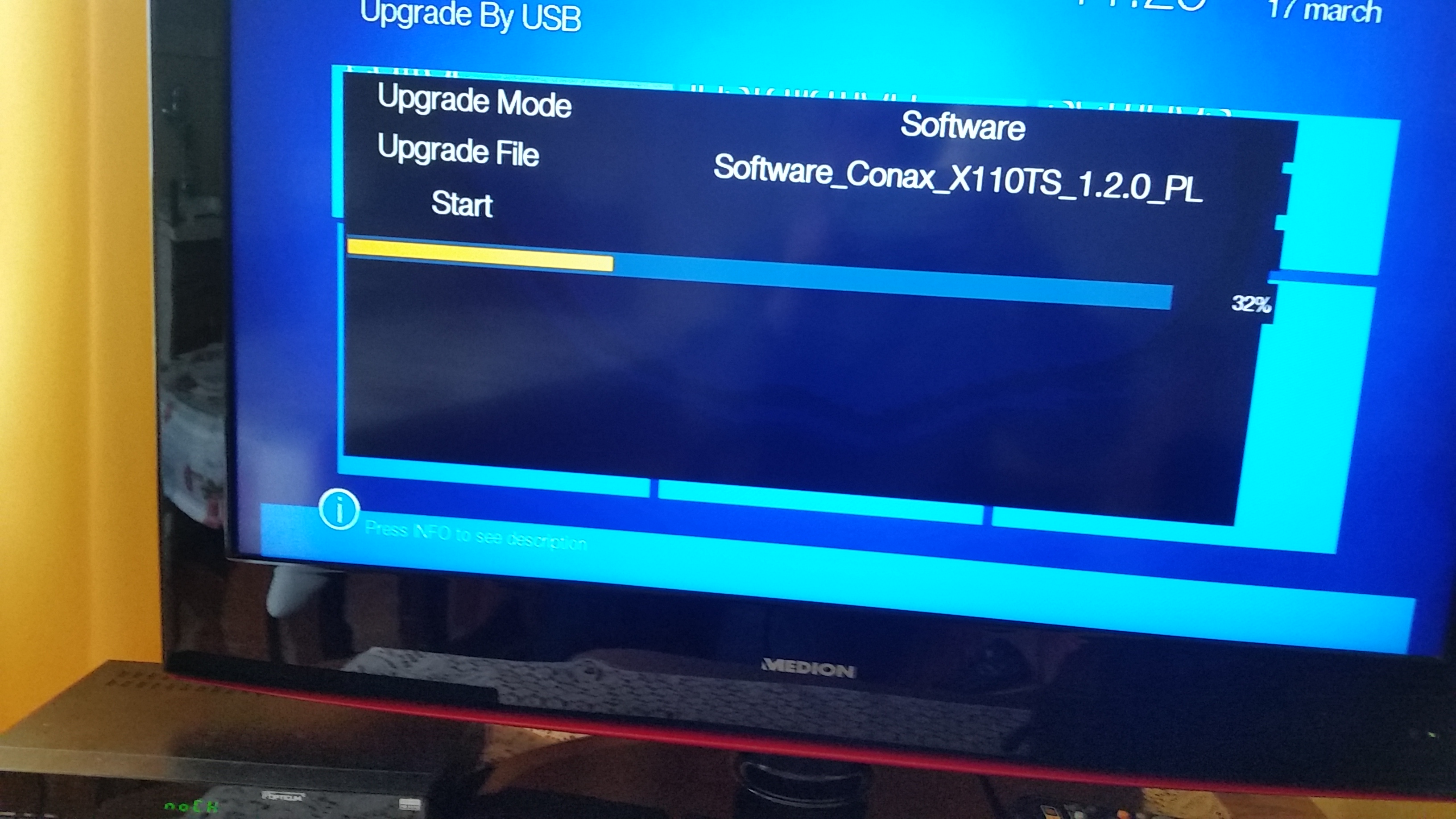 Opticum x110 ts zatrzymuje się na 32% aktualizacji - co robić?