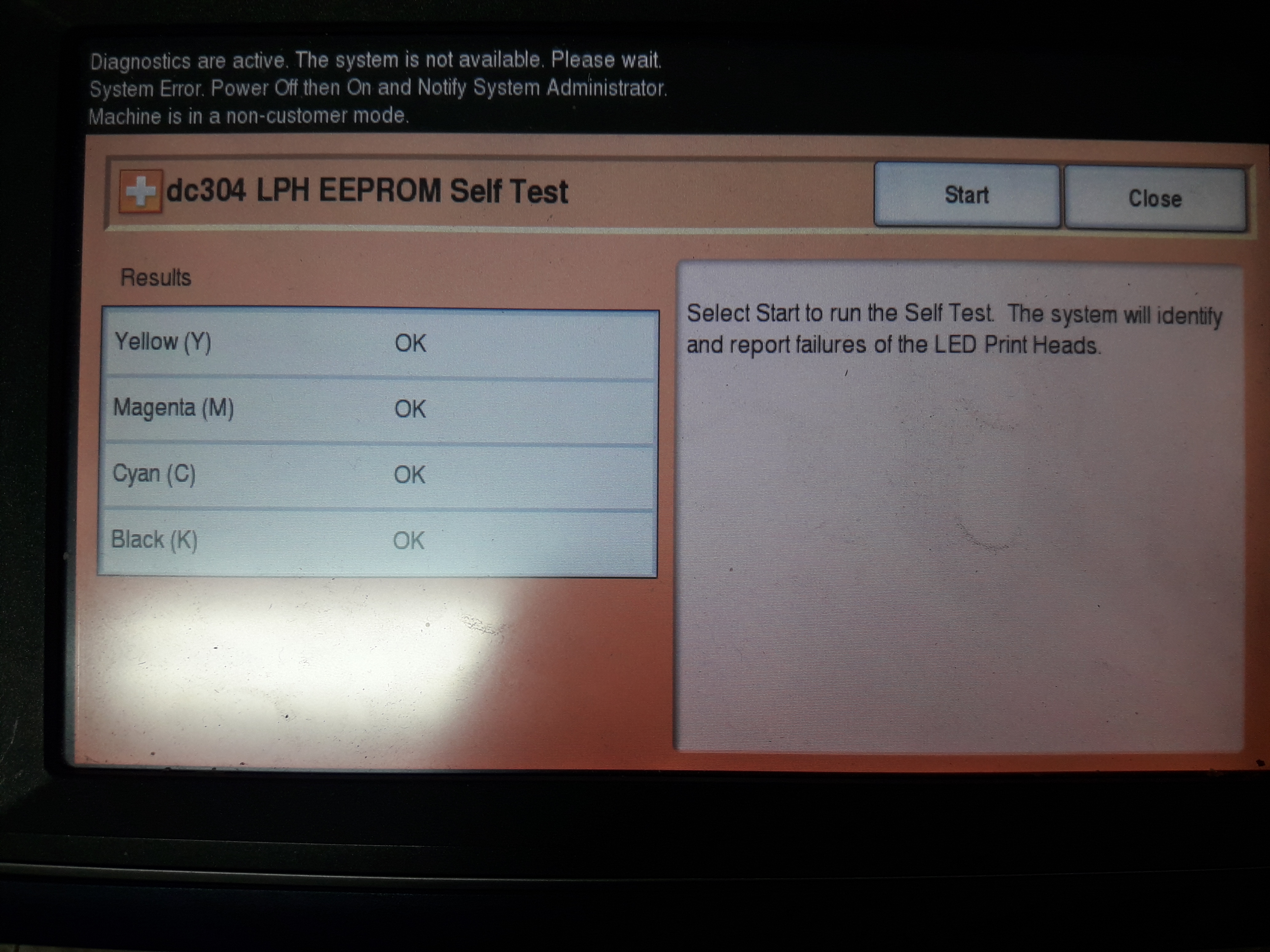 Xerox wc7545 jasne pasy wzdłuż wydruku i przesuniecie druku w kolorze