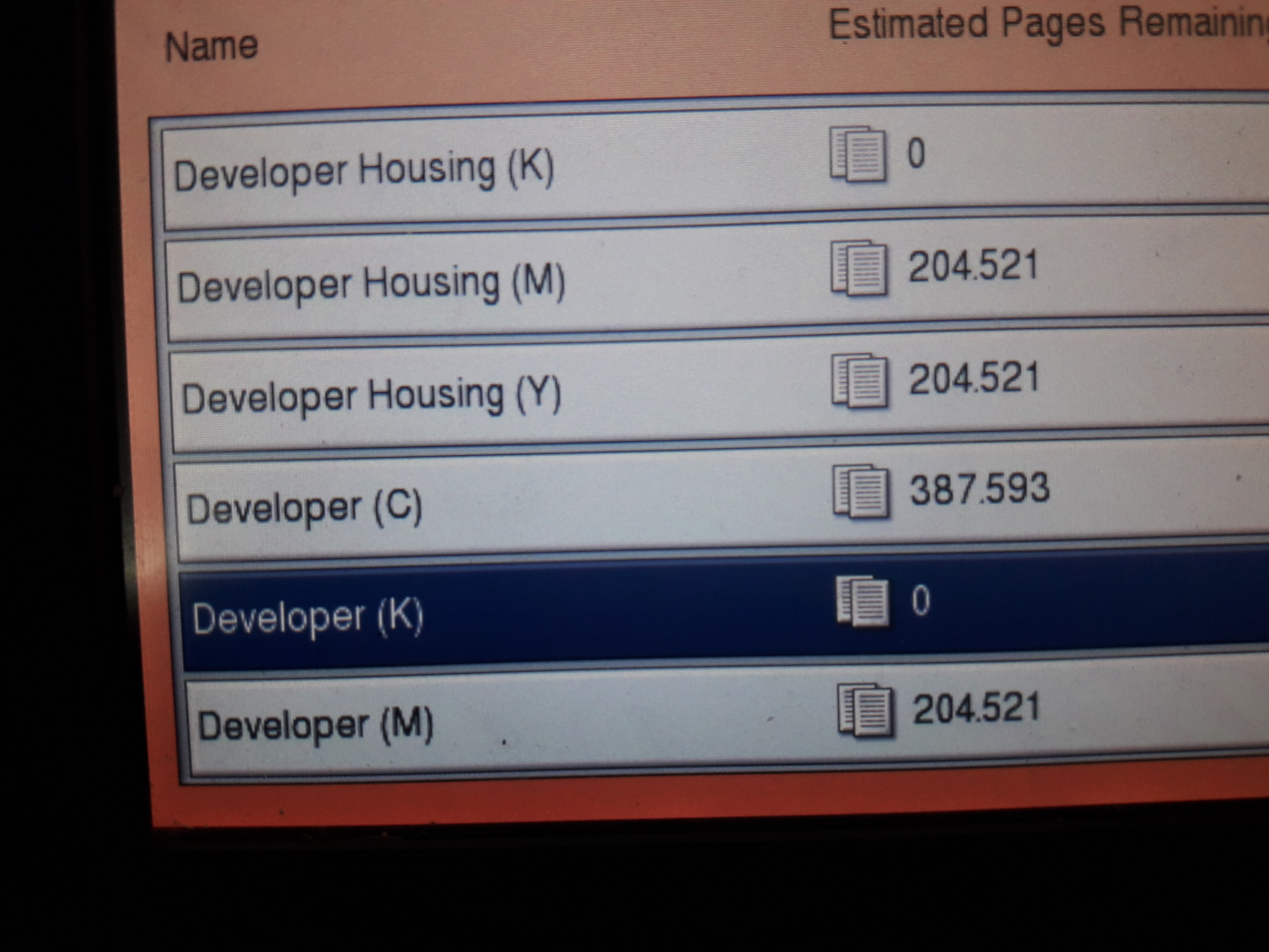 Xerox wc7545 jasne pasy wzdłuż wydruku i przesuniecie druku w kolorze