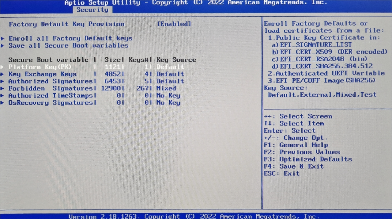 Fujitsu Esprimo P757: Włączenie Secure Boot, klucz PK, dezaktywacja CSM ...