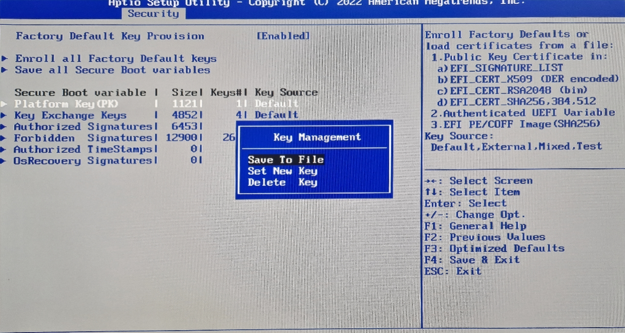 Fujitsu Esprimo P757: Włączenie Secure Boot, klucz PK, dezaktywacja CSM ...