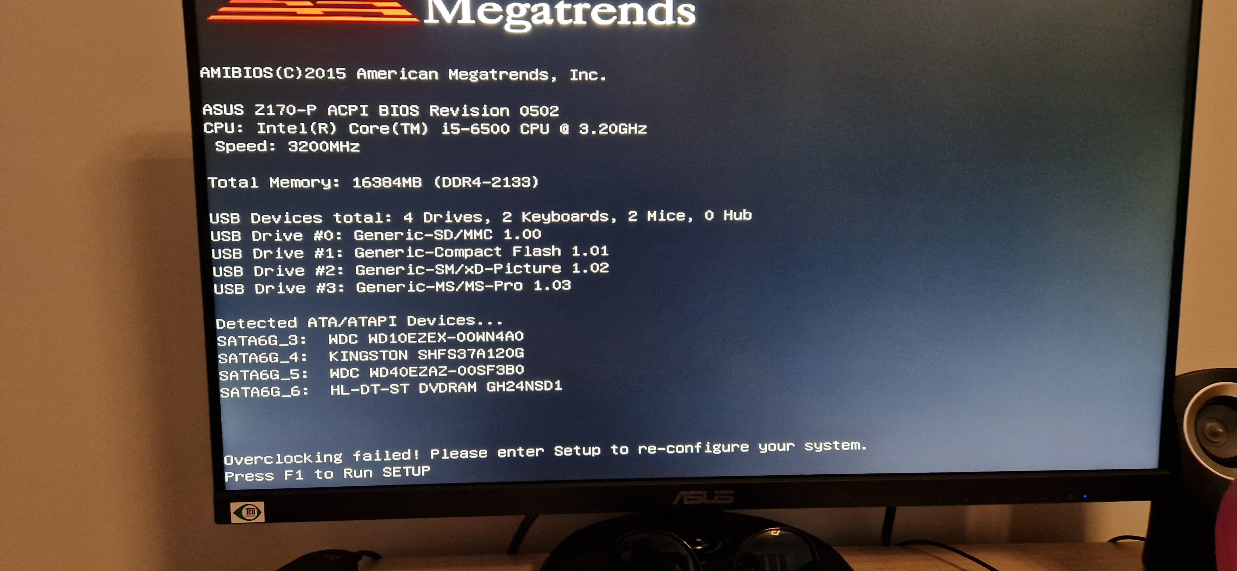 [Rozwiązano] Overclocking failed. Please enter setup to re-configure ...