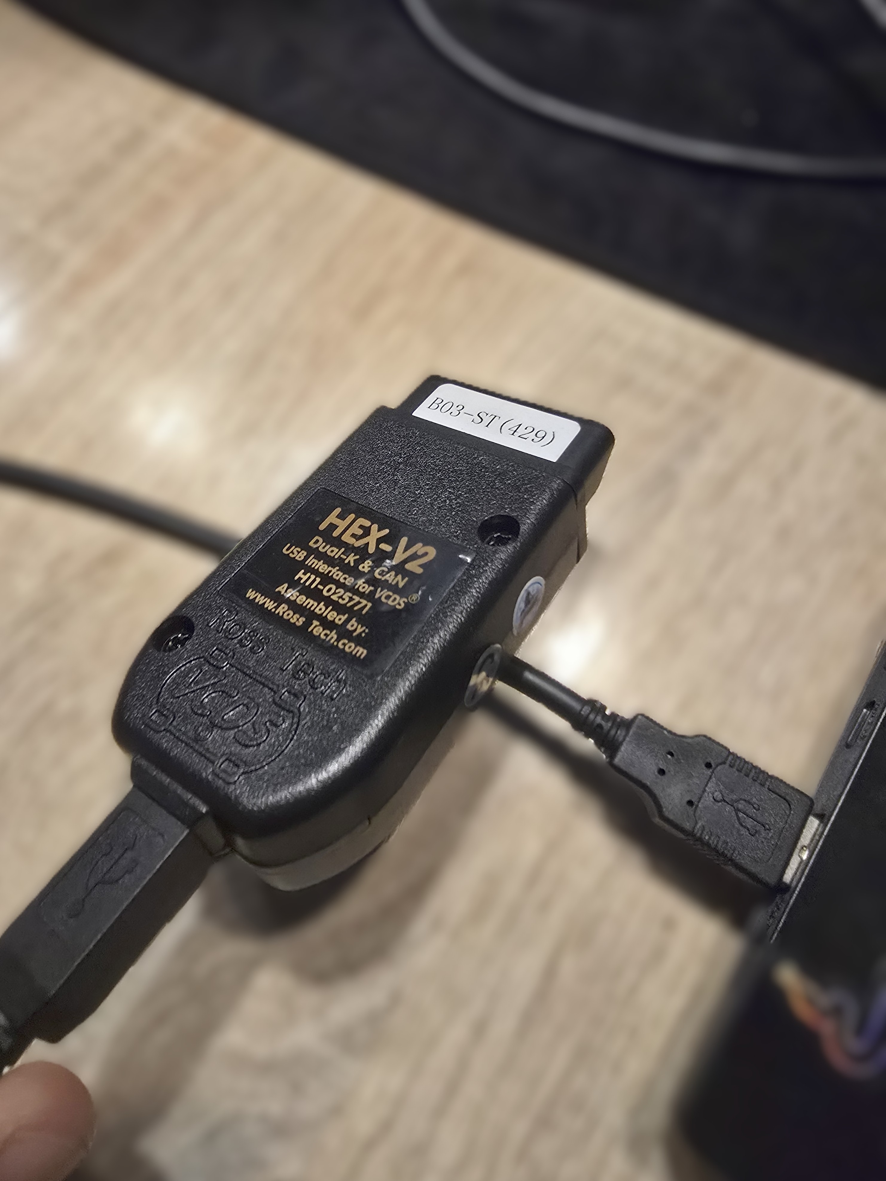 VCDS 23.3.1 HEX-V2 B03-st429 – brak wykrycia kabla na Windows 11, LED ...