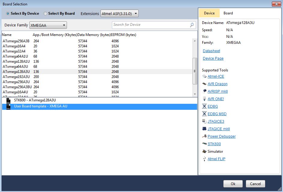 ATXmega128A3U - Konfiguracja USART w Atmel ASF bez płyty testowej