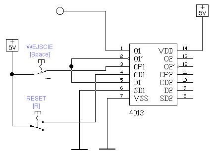Jak podłączyć CD 4013 do przełącznika sterowanego dwoma przyciskami?