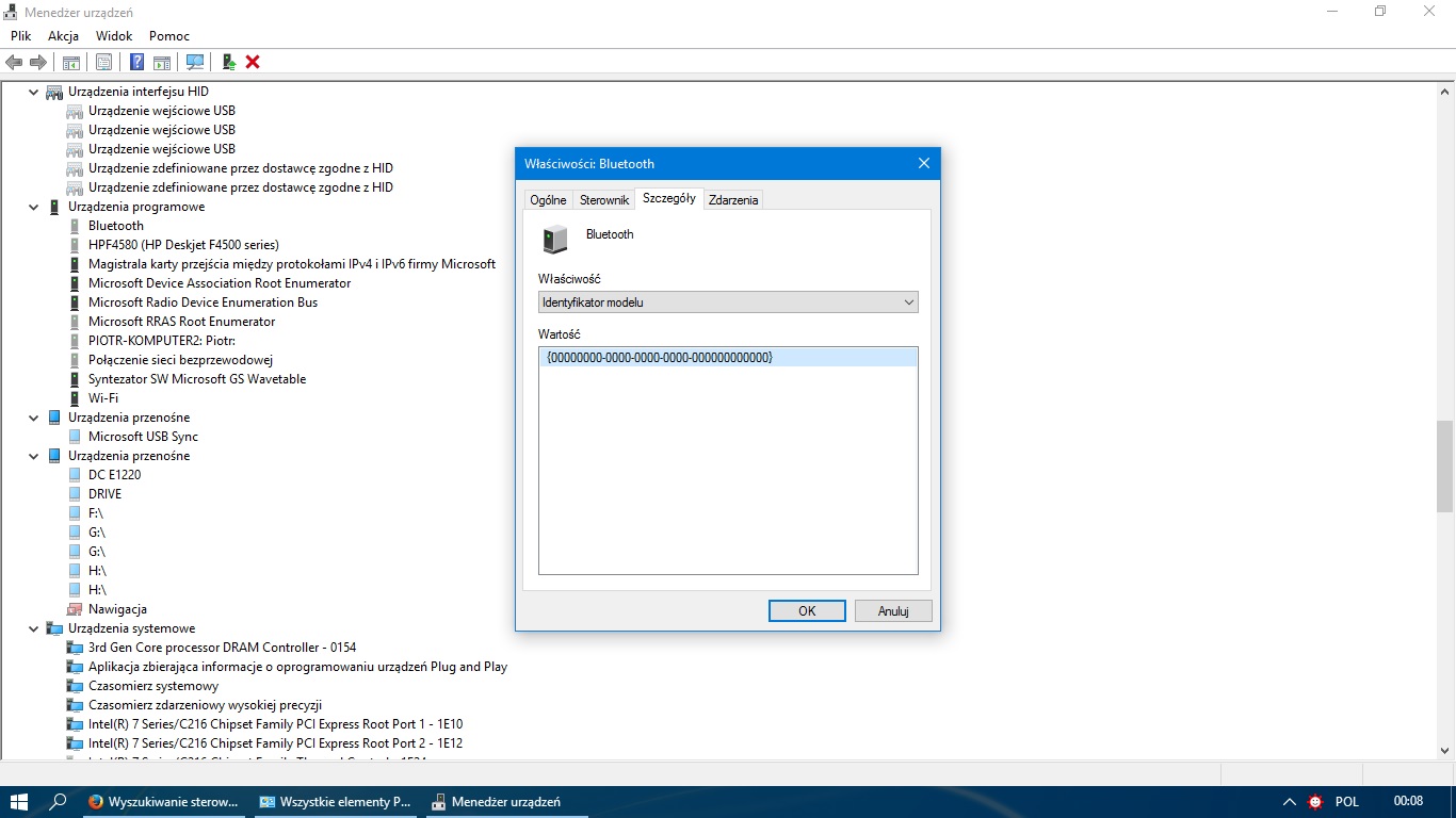 Lenovo G580 model 20150 - Nie wykrywa bluetooth na Windows 10