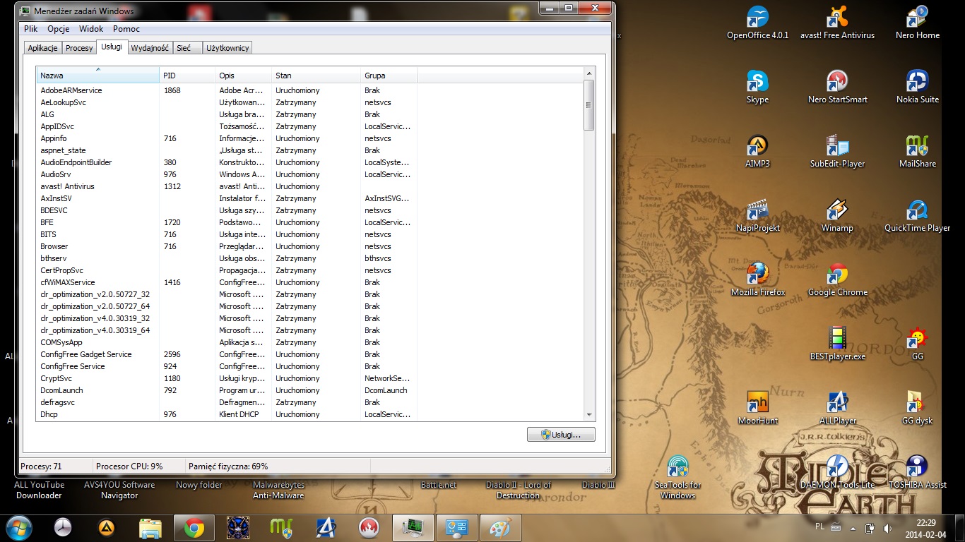 Lap Toshiba Satellite A500-1DN - nowy router, zawiasy przy play YT ...