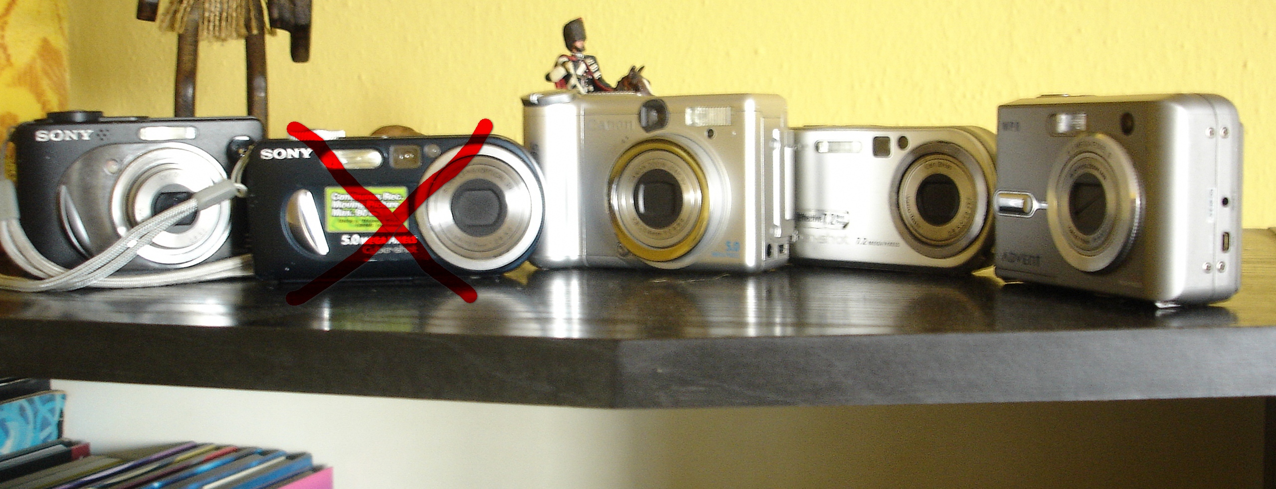 [Sprzedam] Advent MP8 + Sony DSC W12+ Sony DSC P200+Canon PowerShot A95...