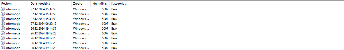 Windows Defender - Zdarzenia ID 5007 i 1002 i dziwne wpisy w rejestrze