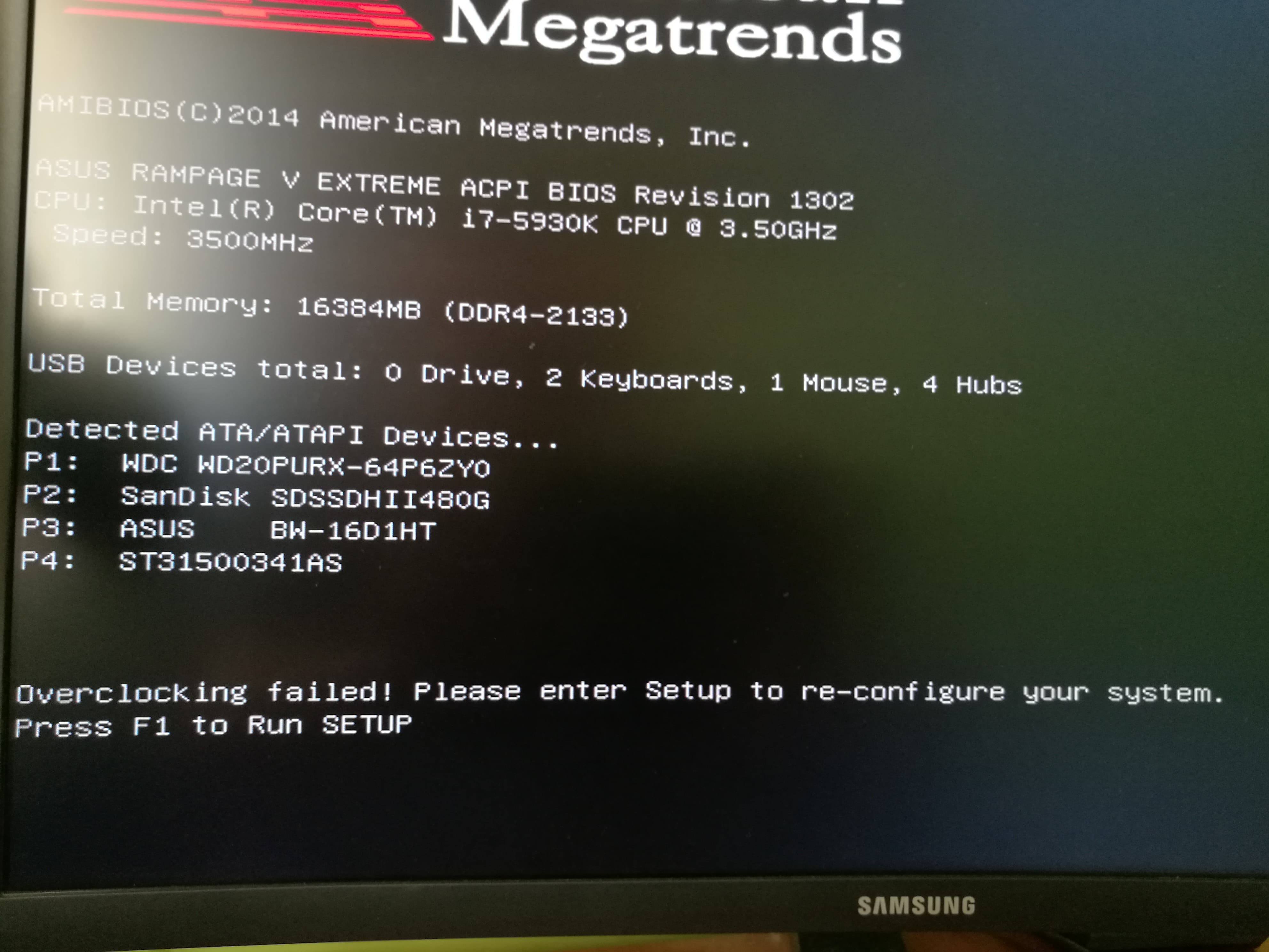 Overclocking Failed