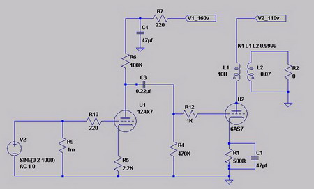Wzmacniacz stereo na triodzie 6N5P (6AS7) - przesłuchy i schematy ...