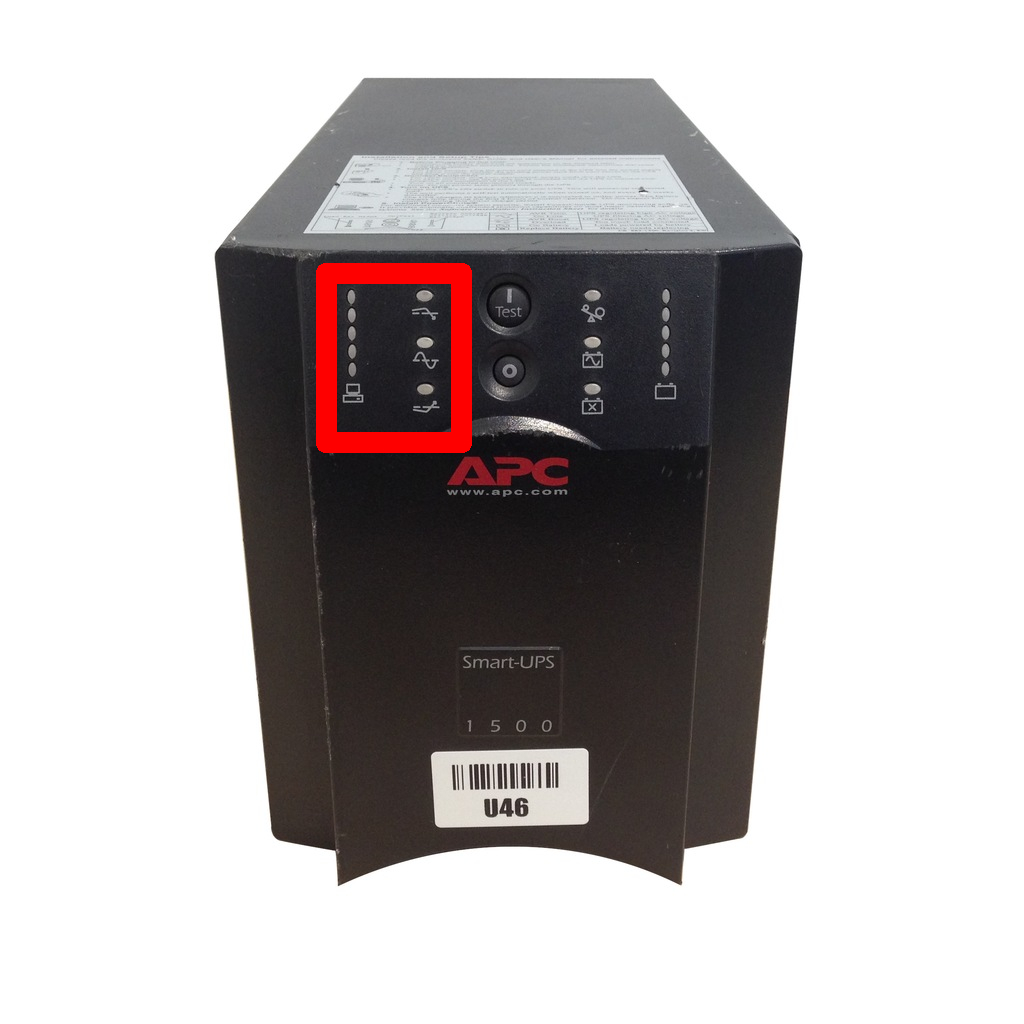 APC SUA1500i - migają wszystkie diody obciążenia i stanu wyjścia