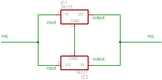 Stałe 12V o prądzie 3A. Łączenie stabilizatorów 7812.
