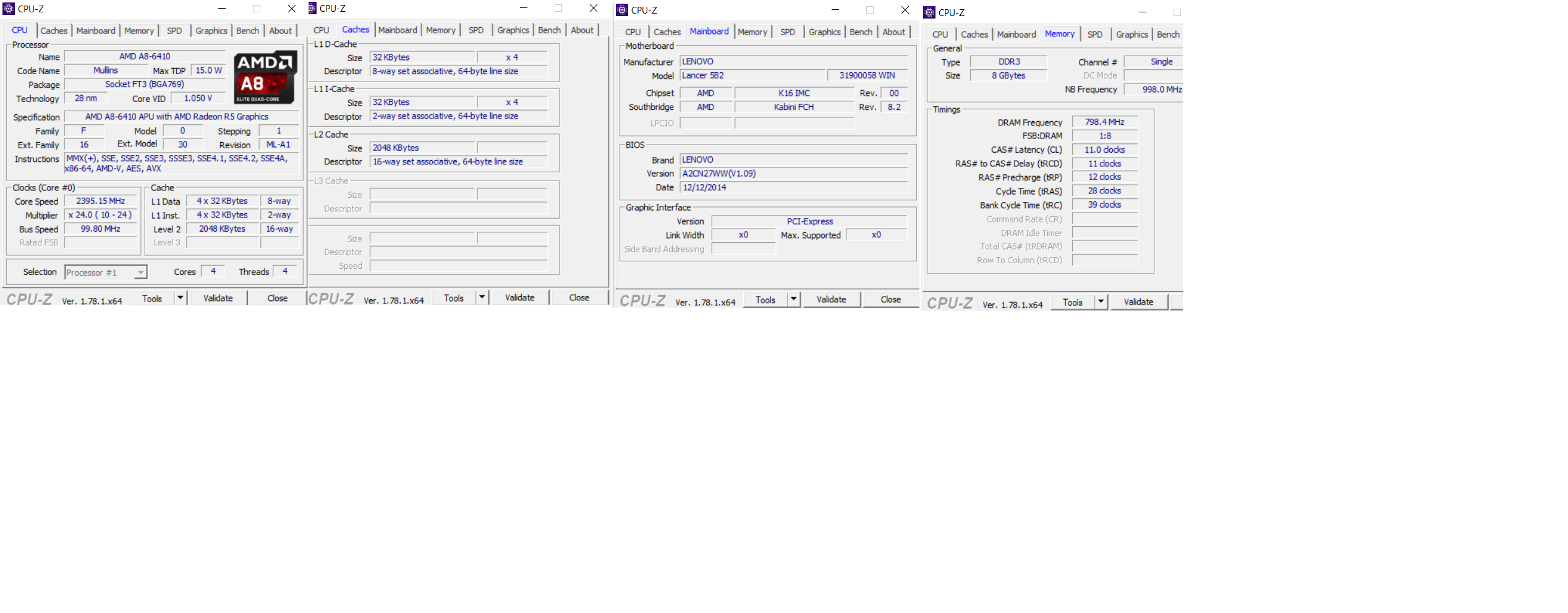 lenovo - CPU Type AMD A8-6410 APU with AMD Radeon R5 Graphics