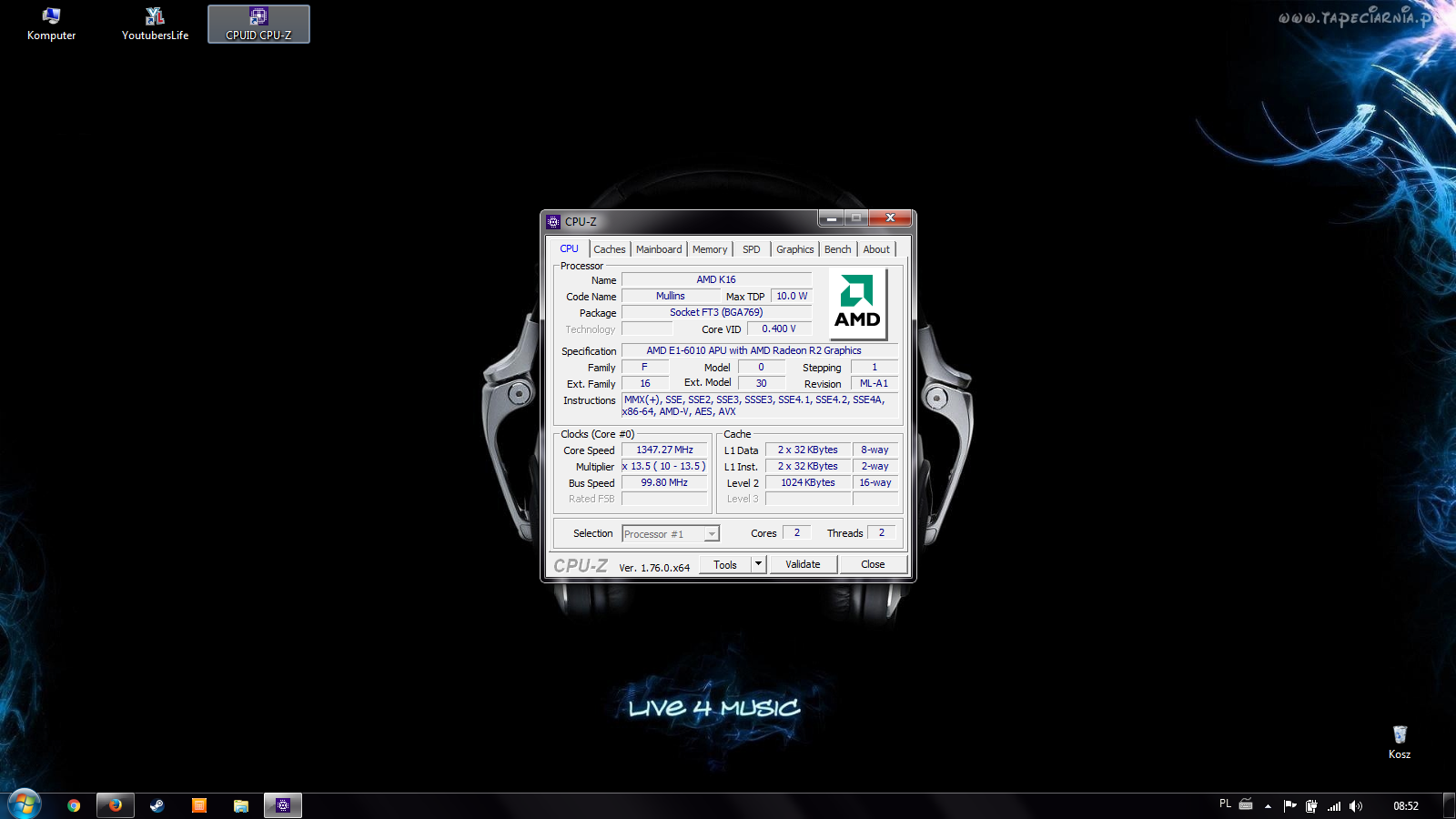 Lenovo G70-35 AMD E1-6010 with APU Radeon R2 Graphic 1,35 GHz