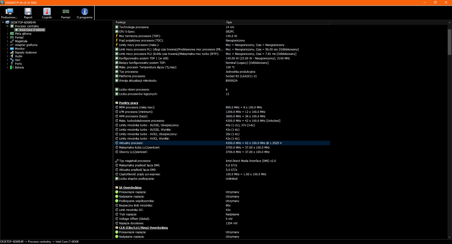 Windows zmienia częstotliwość CPU - różne wartości po restarcie
