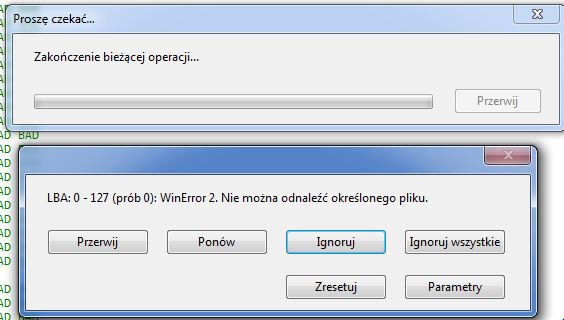 WD Ext HDD 1021 USB - Brak dostępu do danych, błędy w S.M.A.R.T.