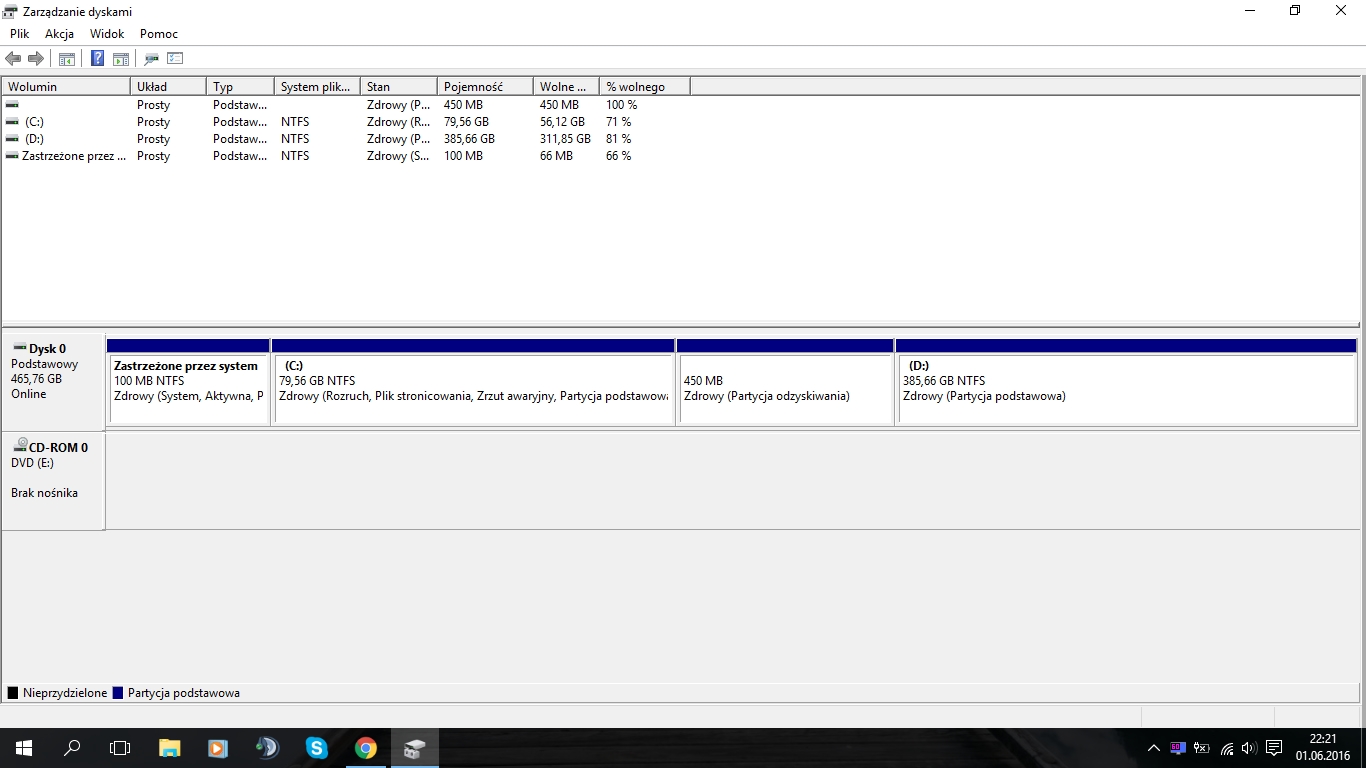Użycie dysku 99,999% przy skanowaniu po zmianie aktywnej partycji w Windows