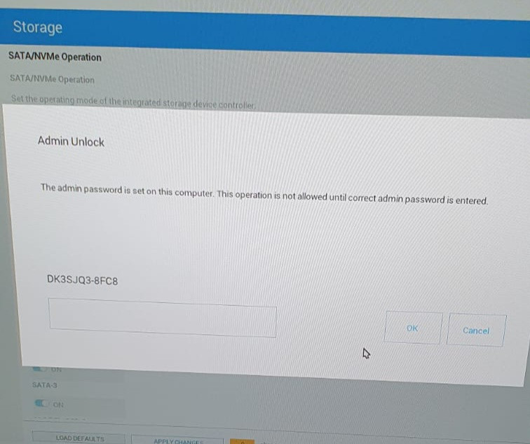 Poszukiwane hasło do Bios komputera DELL OptiPlex7000, Admin Unlock ...
