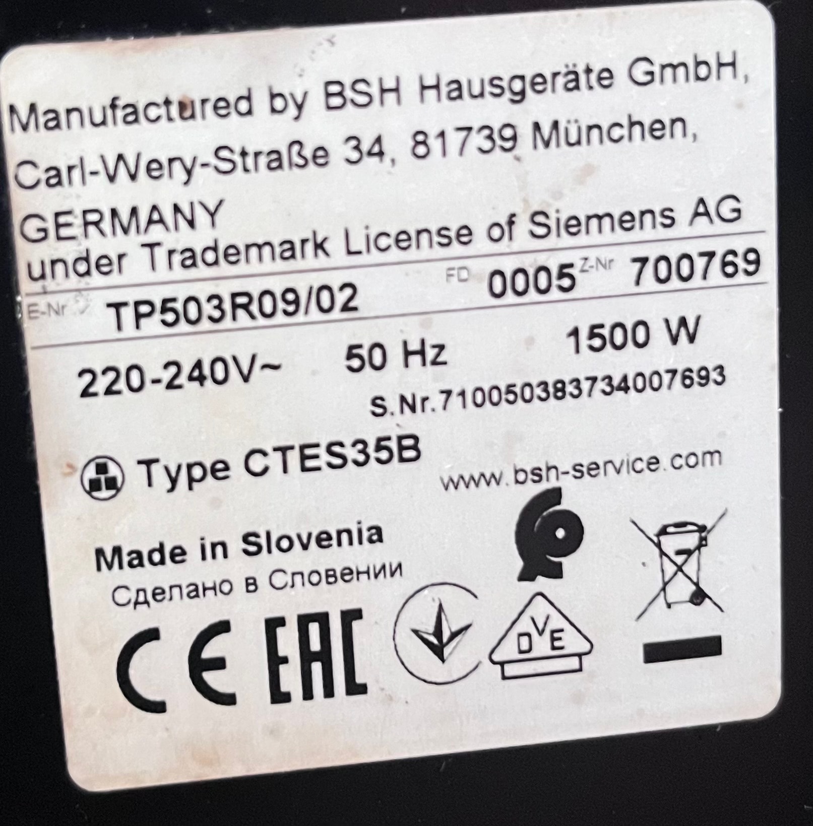 Siemens EQ500 TP503R09/02– jak odblokować drzwi po ustawieniu ...