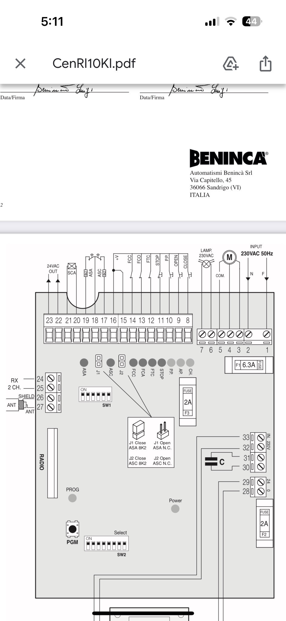 Podłączenie fotokomorek Beninca Pupilla do napędu Beninca RI.10KI - kwestie techniczne