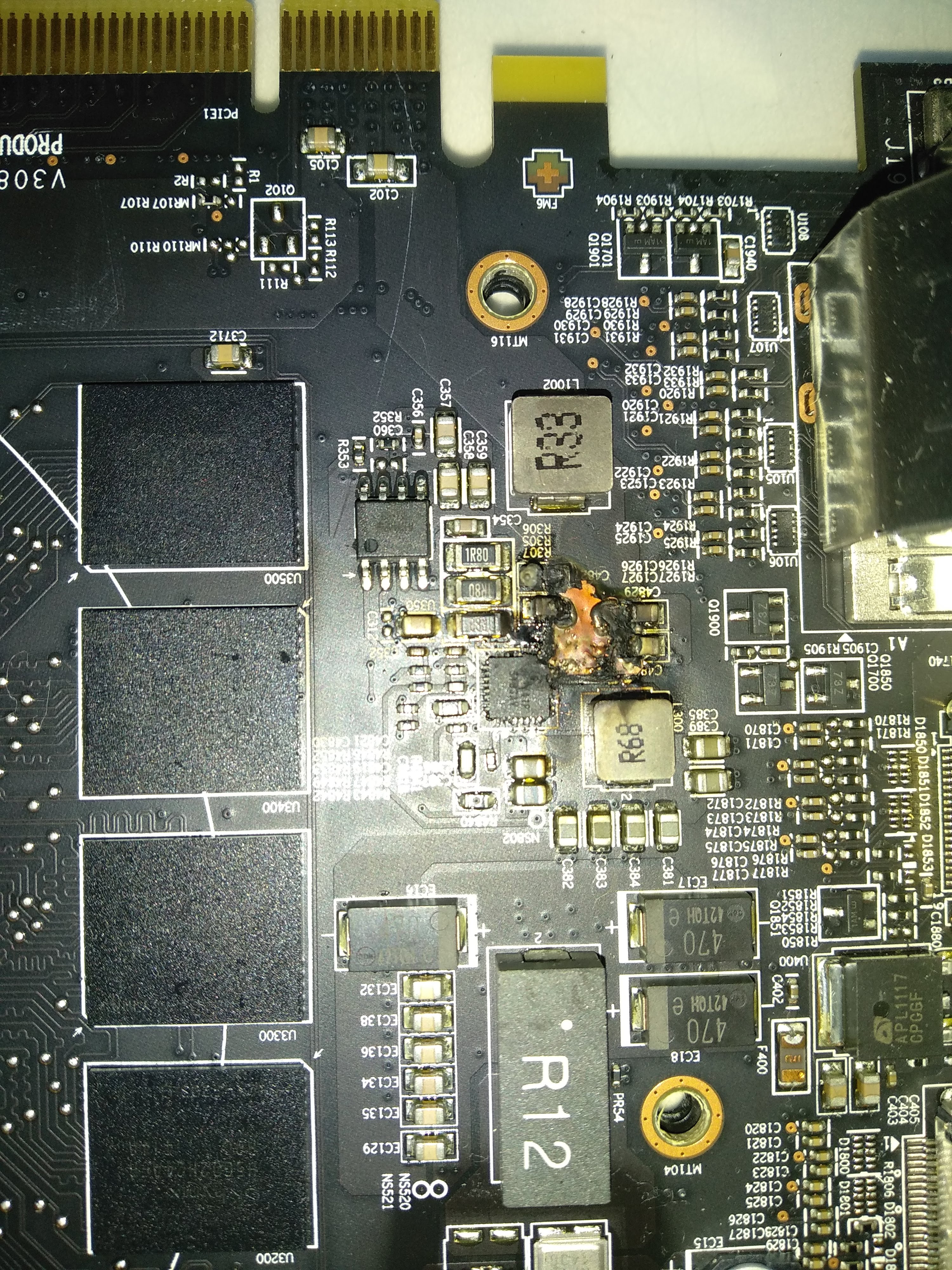 Naprawa spalonego laminatu w karcie MSI R290 4 GB - czy to możliwe w ...