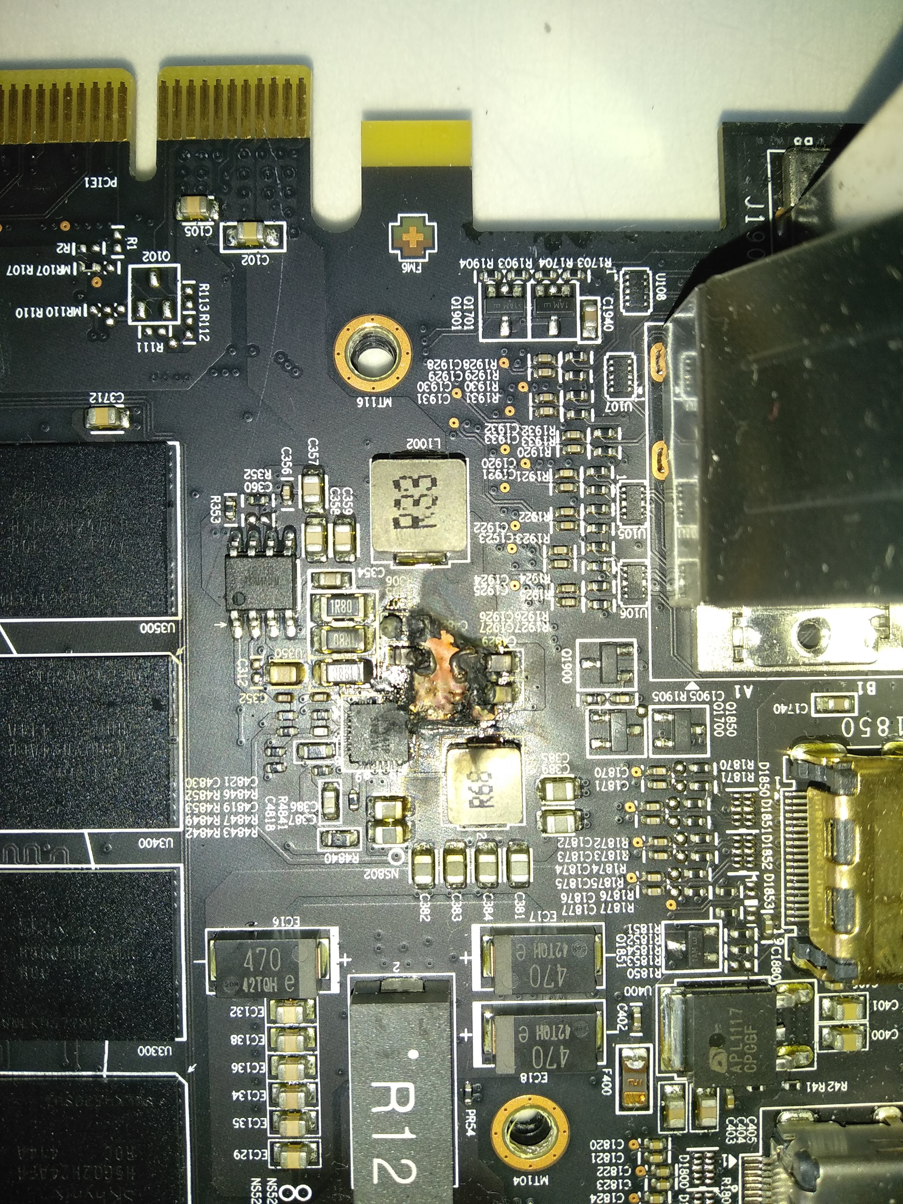 Naprawa spalonego laminatu w karcie MSI R290 4 GB - czy to możliwe w ...