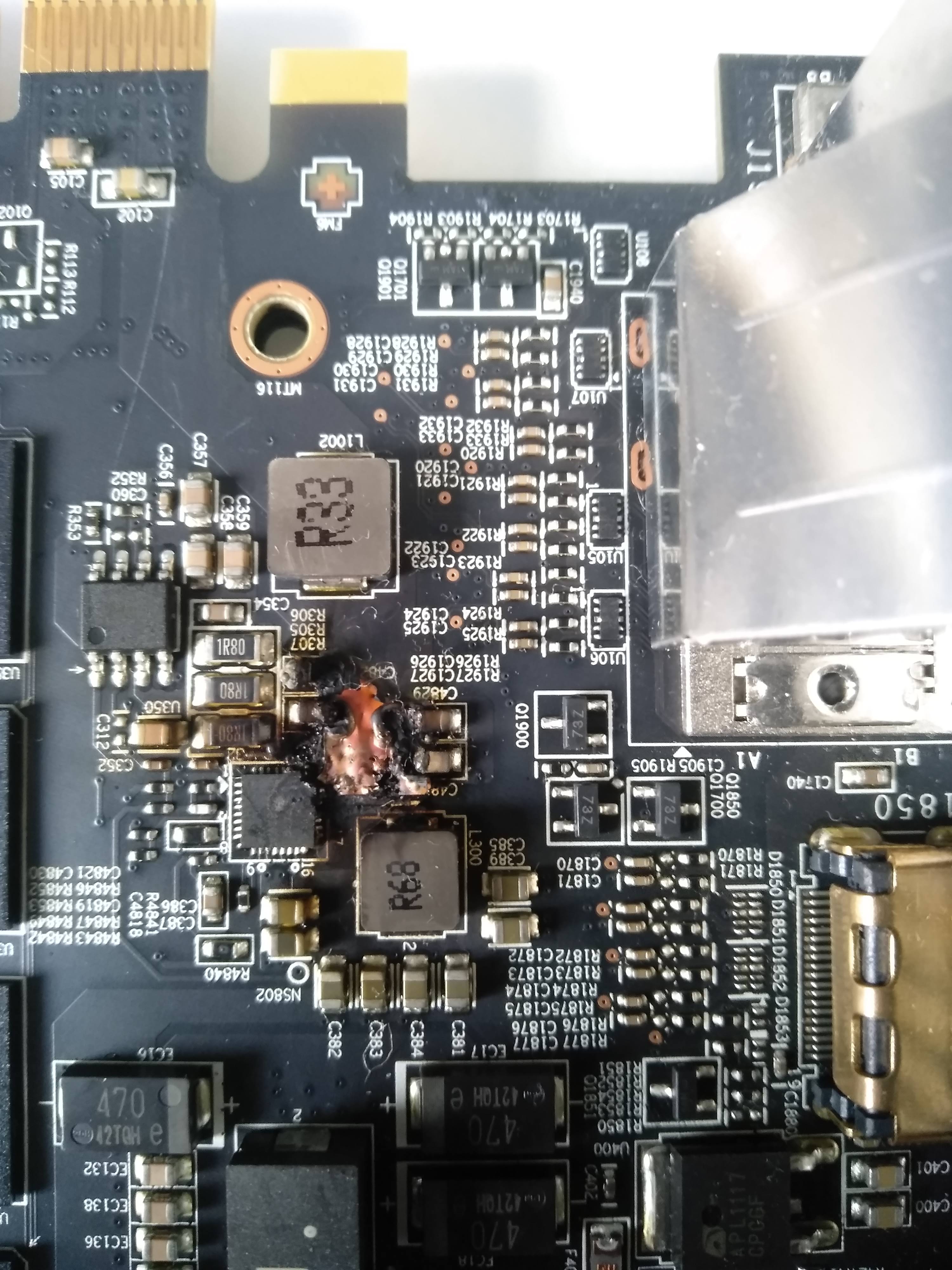 Naprawa spalonego laminatu w karcie MSI R290 4 GB - czy to możliwe w ...