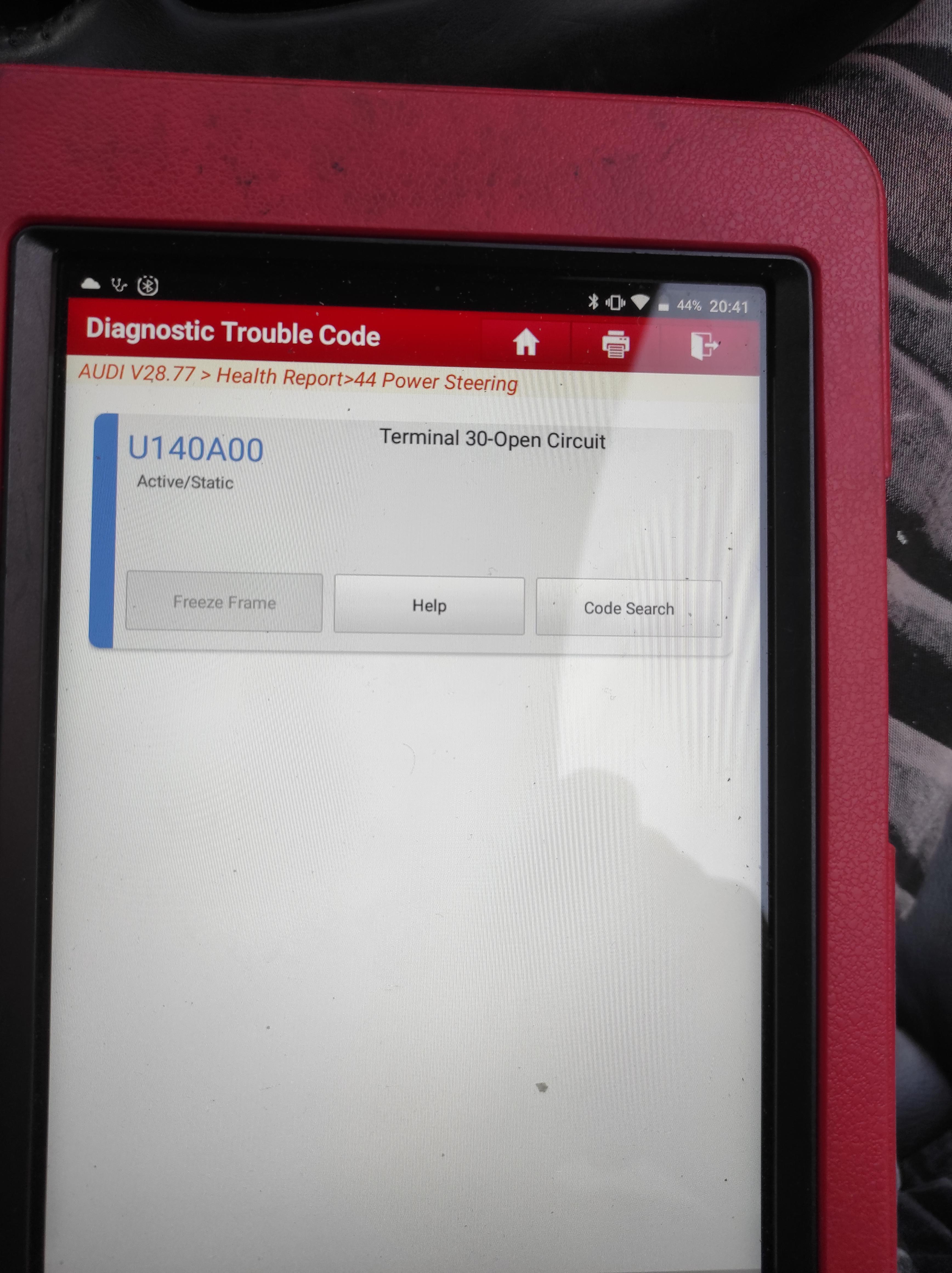Audi A5 2016 - Brak wspomagania. Stały błąd U140A00