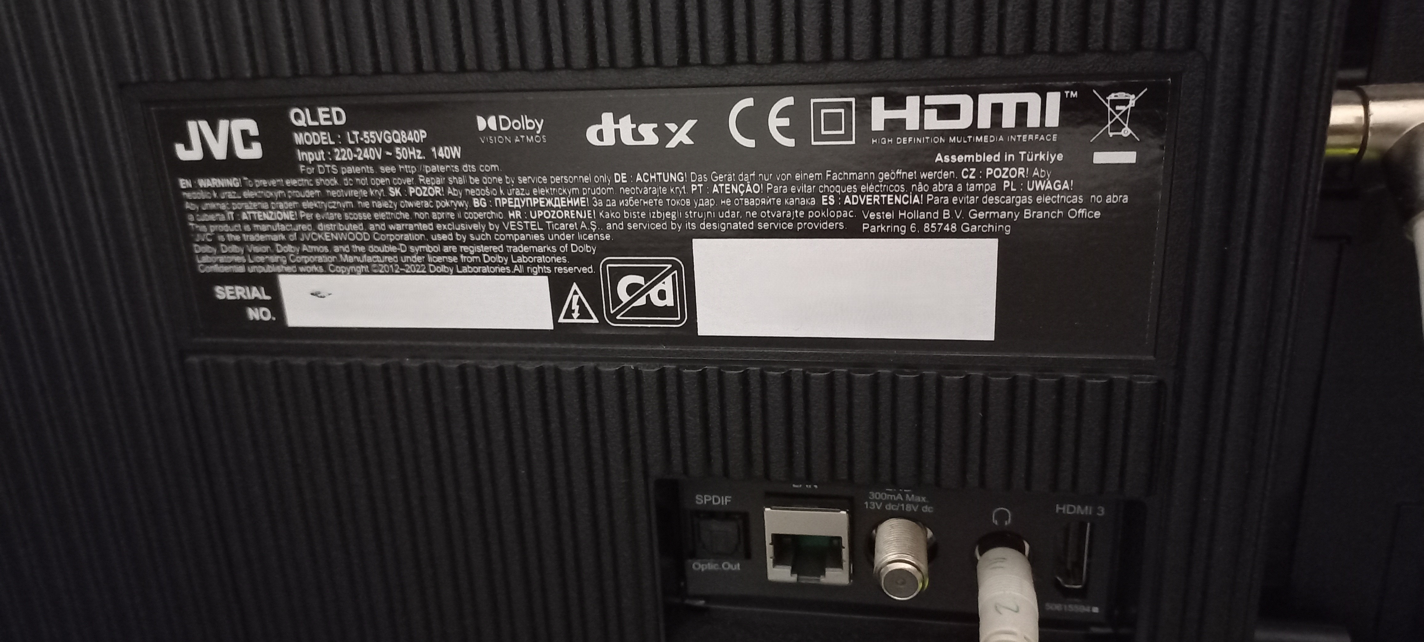 JVC LT-55VGQ840P – TV nie rozpoznaje dysku USB/SSD do nagrywania ...