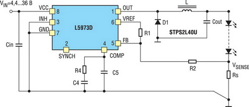 L5973D - Przepalanie tranzystora w driverze LED do diod XM-L2, przyczyny?