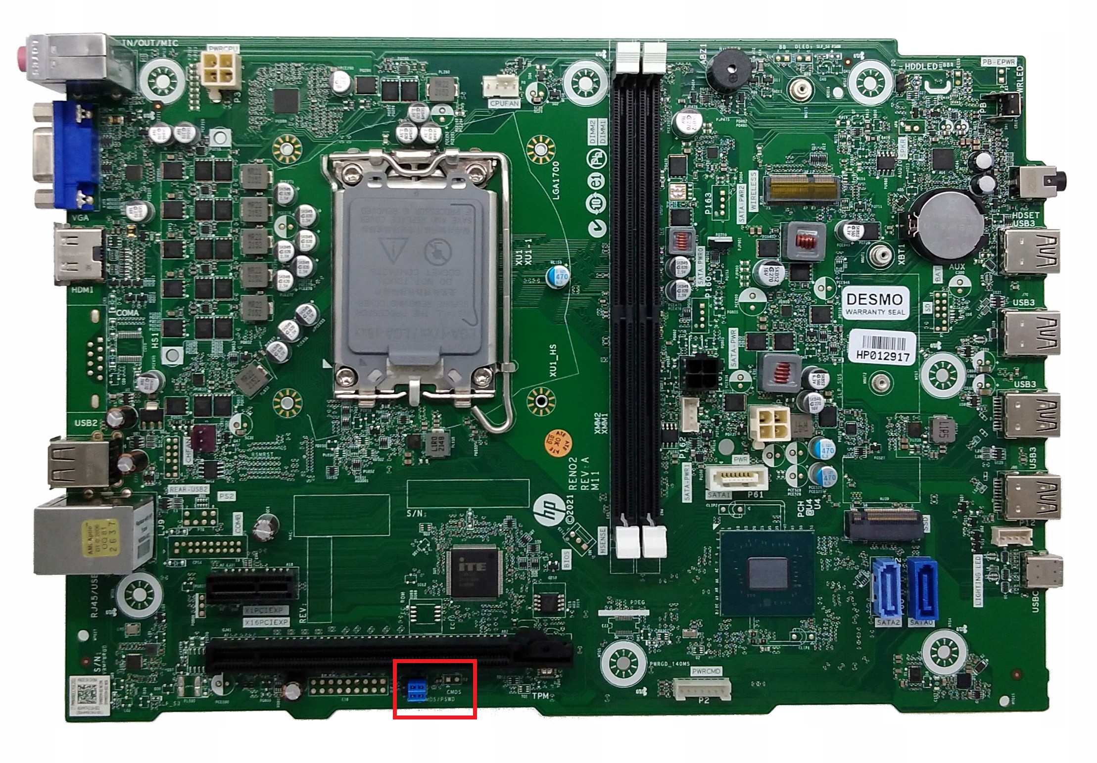 Jak zrestartować BIOS na płycie HP Reno2 Rev. A - Clear CMOS?