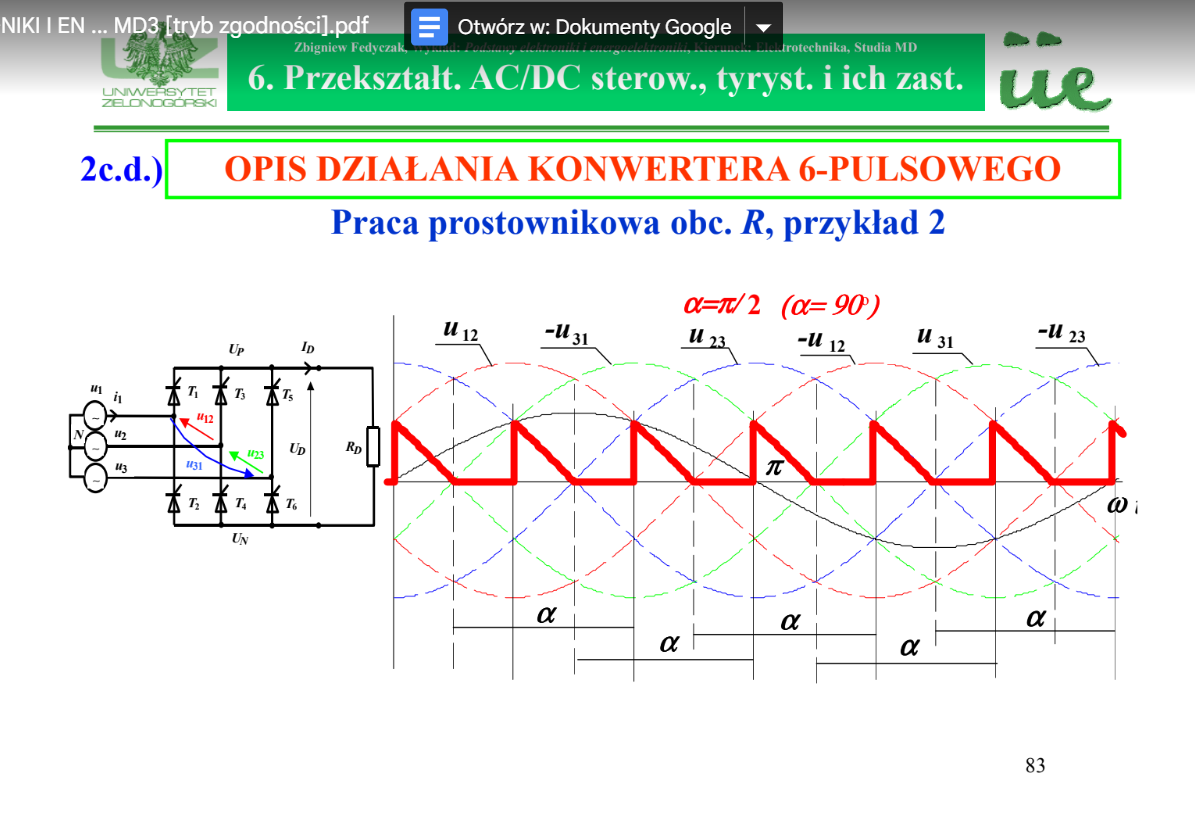 Wyznaczanie współczynnika przesunięcia cos(fi) dla prostownika 6 ...
