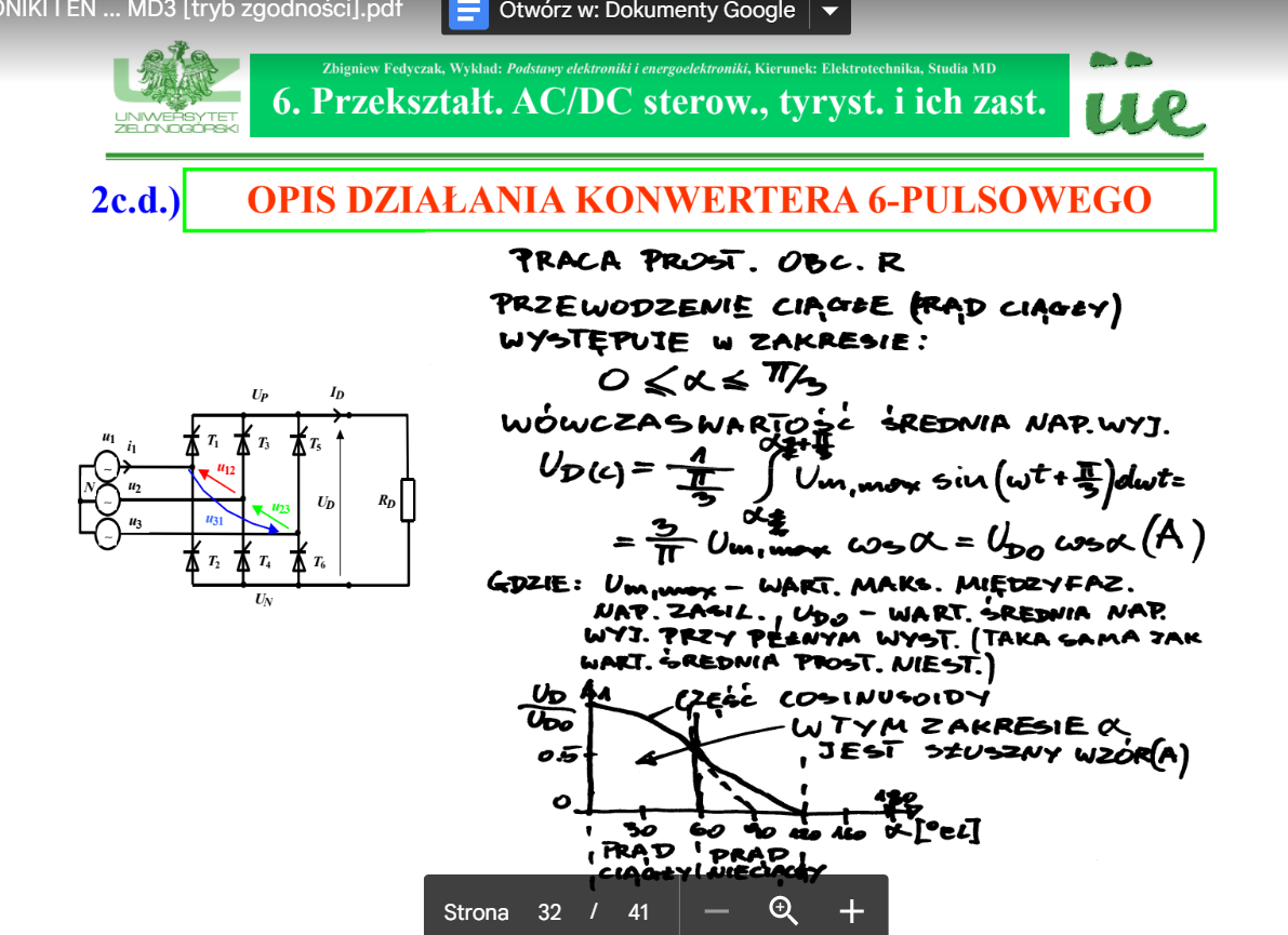 Wyznaczanie współczynnika przesunięcia cos(fi) dla prostownika 6 ...