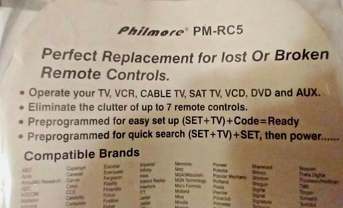 Kody do pilota uniwersalnego z obrazka - proszę o pomoc