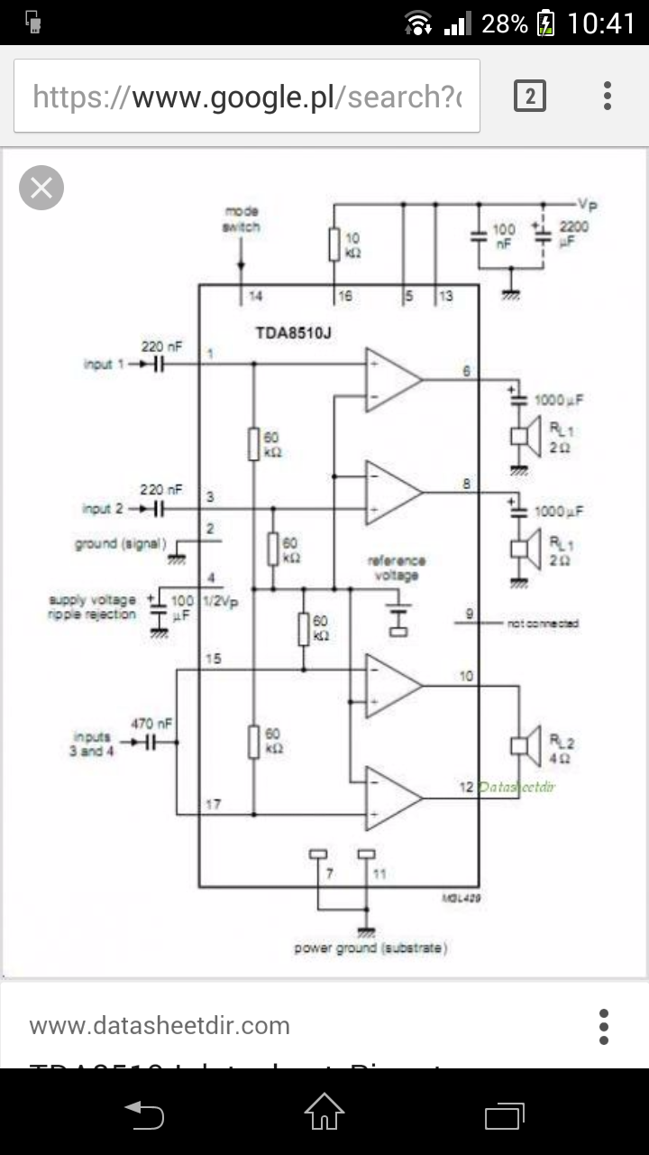 Budowa wzmacniacza na STK465 - co oznacza symbol pionowej kreski i łuku?