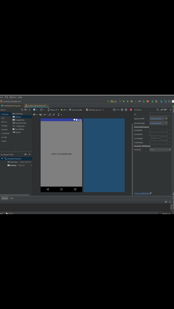Android Studio nie wyświetla w Design 'android...CoordinatorLayout'