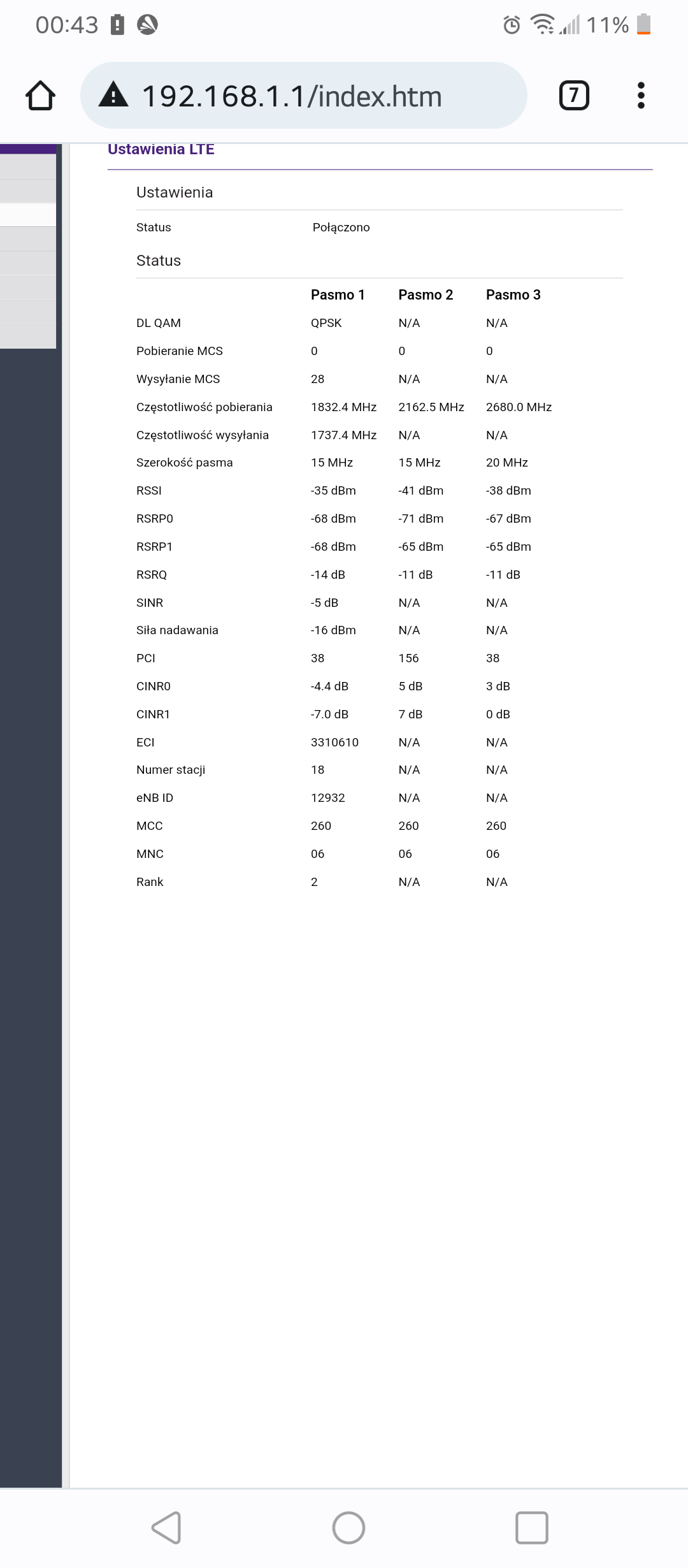 ZTE MF258K w Play – zanikający zasięg LTE mimo bliskiego BTS (2 km ...