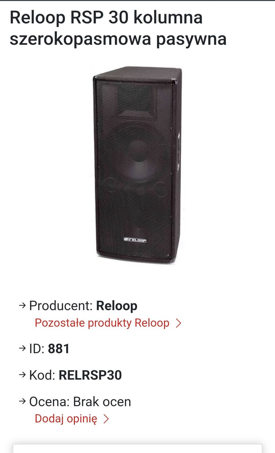 Jakie głośniki wybrać do kolumn RELOOP RSP-30 zamiast uszkodzonych?