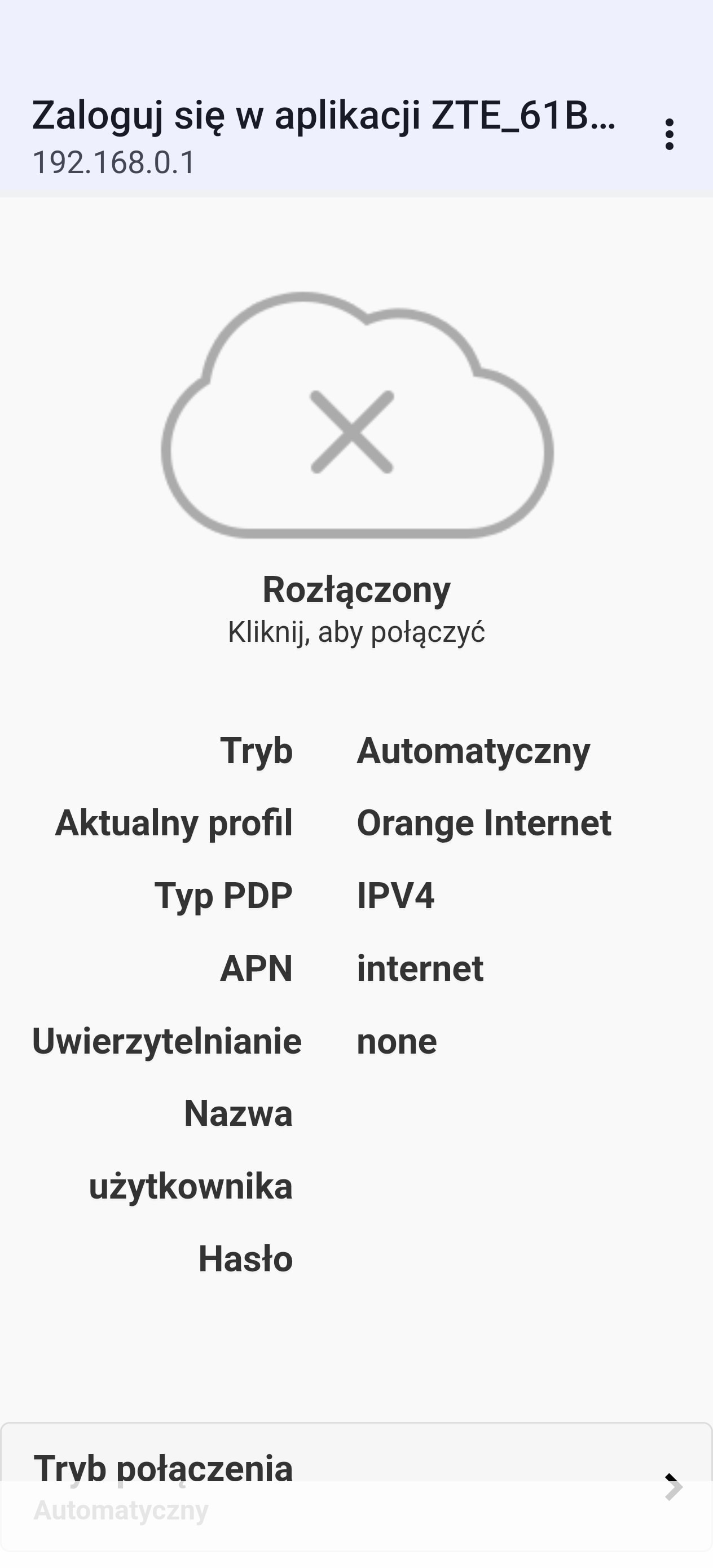 ZTE MU5120 – brak internetu, komunikat Ograniczone usługi mimo ...
