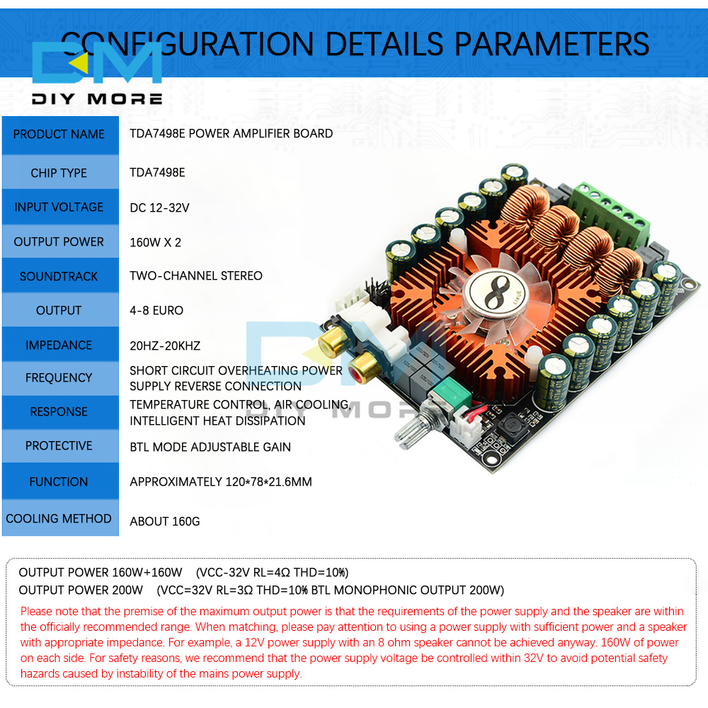 Sterowanie gotowym wzmacniaczem TDA7498E przez Raspberry Pi