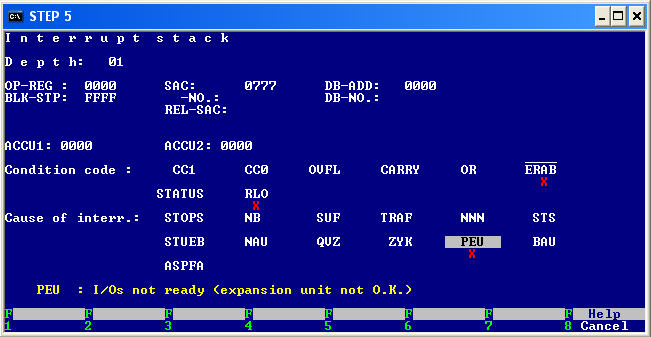 S5 115U CPU 943B - Jak uruchomić CPU, świecą się czerwone ledy STOP i BASP?