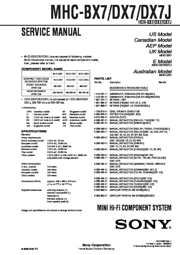 Sony MHC BX7 - Chciałbym uruchomić sam wzmacniacz z tej wieży